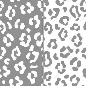 White + Gray Leopard Print Seamless Background Pattern - Light and ...