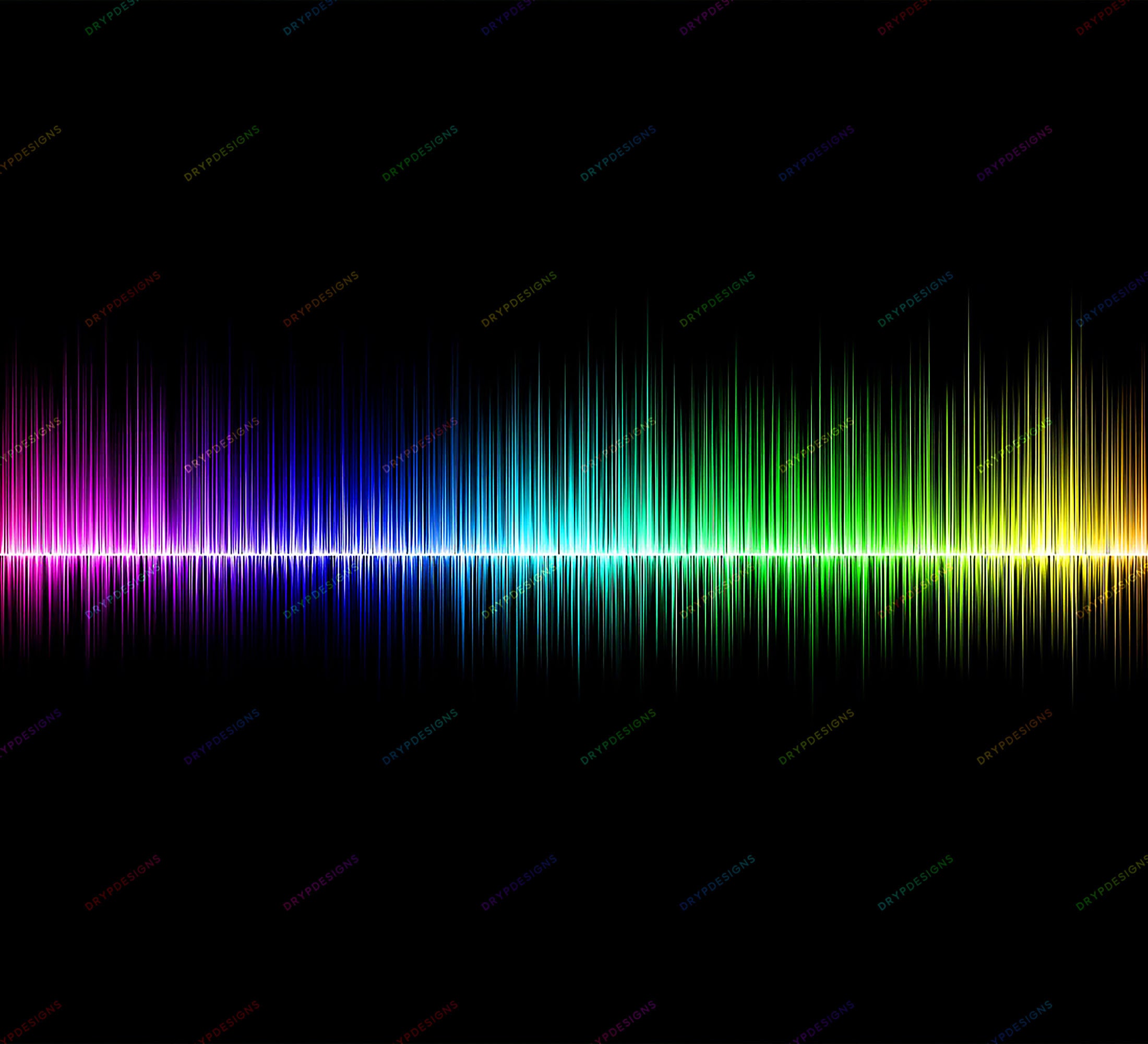 Rainbow Neon Glow Sound Wave Seamless Background Vibrant - Etsy