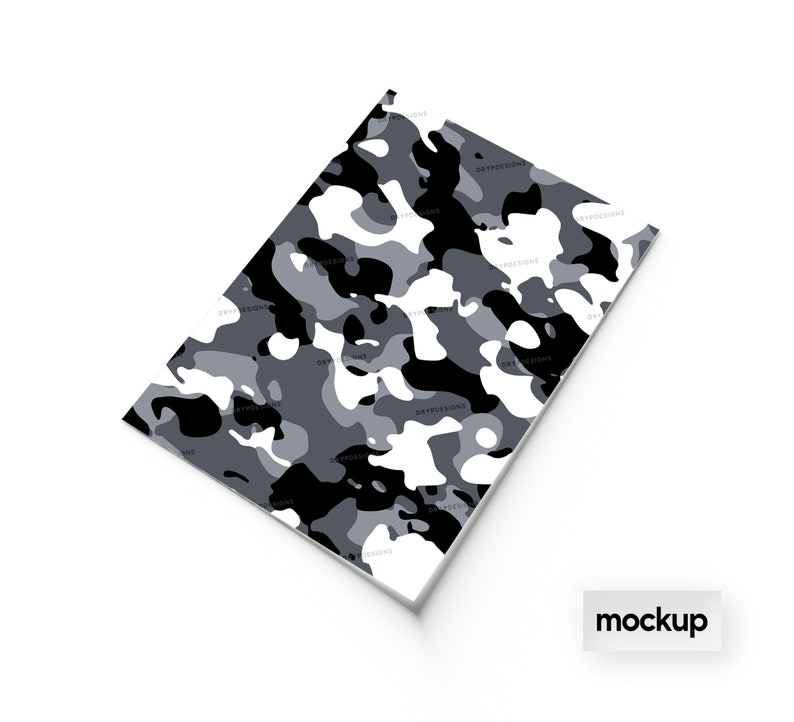 Black + White + Gray Camouflage Seamless Digital Paper Background ...