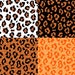 Orange Glitter Leopard Print Seamless Background Pattern Bundle - Black ...