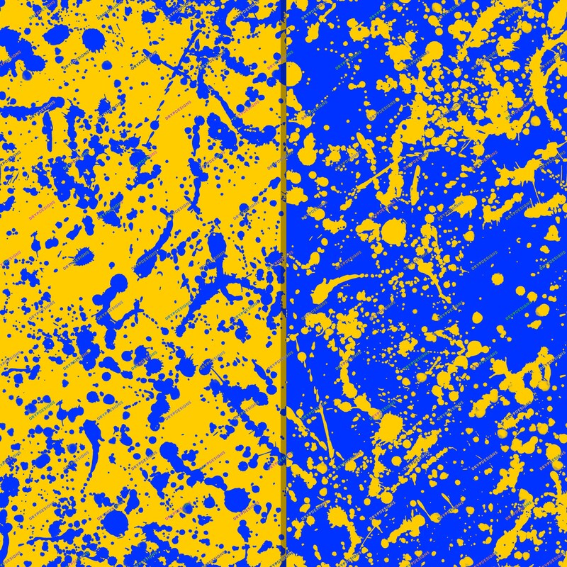 Abstract Blue and Yellow Art - Etsy