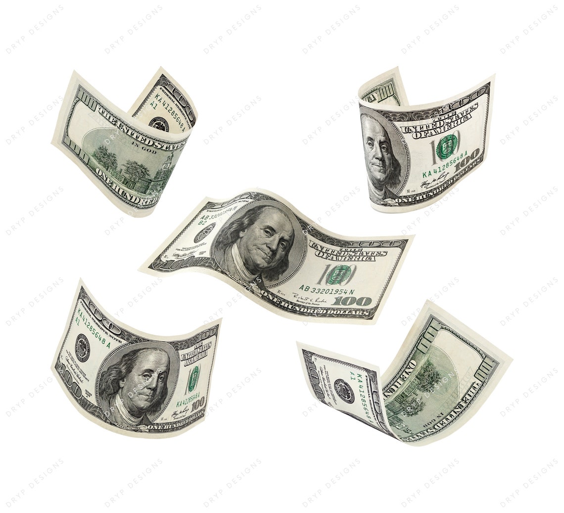 Falling Money PNG Bundle - Transparent 100 Dollar Bills PNG - 5 ...