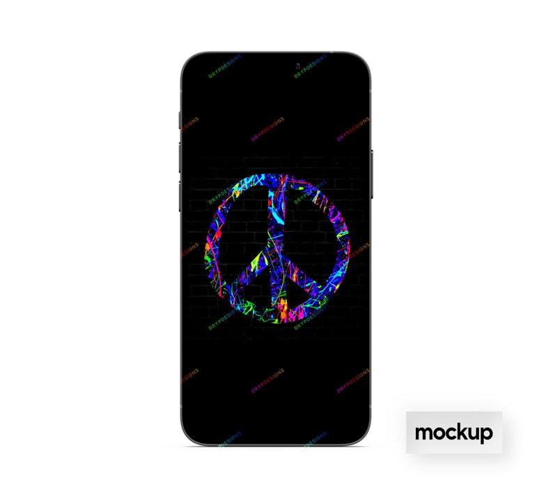 Neon Paint Splatter Peace Symbol Peace Sign Neon PNG Graphic - Neon ...