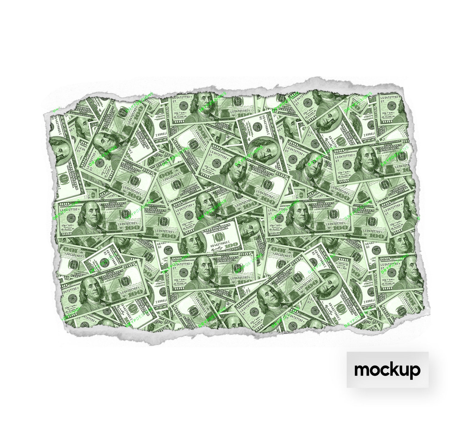 Mint Green Money Digital Paper Seamless Background - 100 Dollar Bills ...