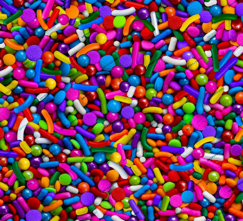 Rainbow Candy Sprinkles Seamless Background Texture - Vibrant Candy ...