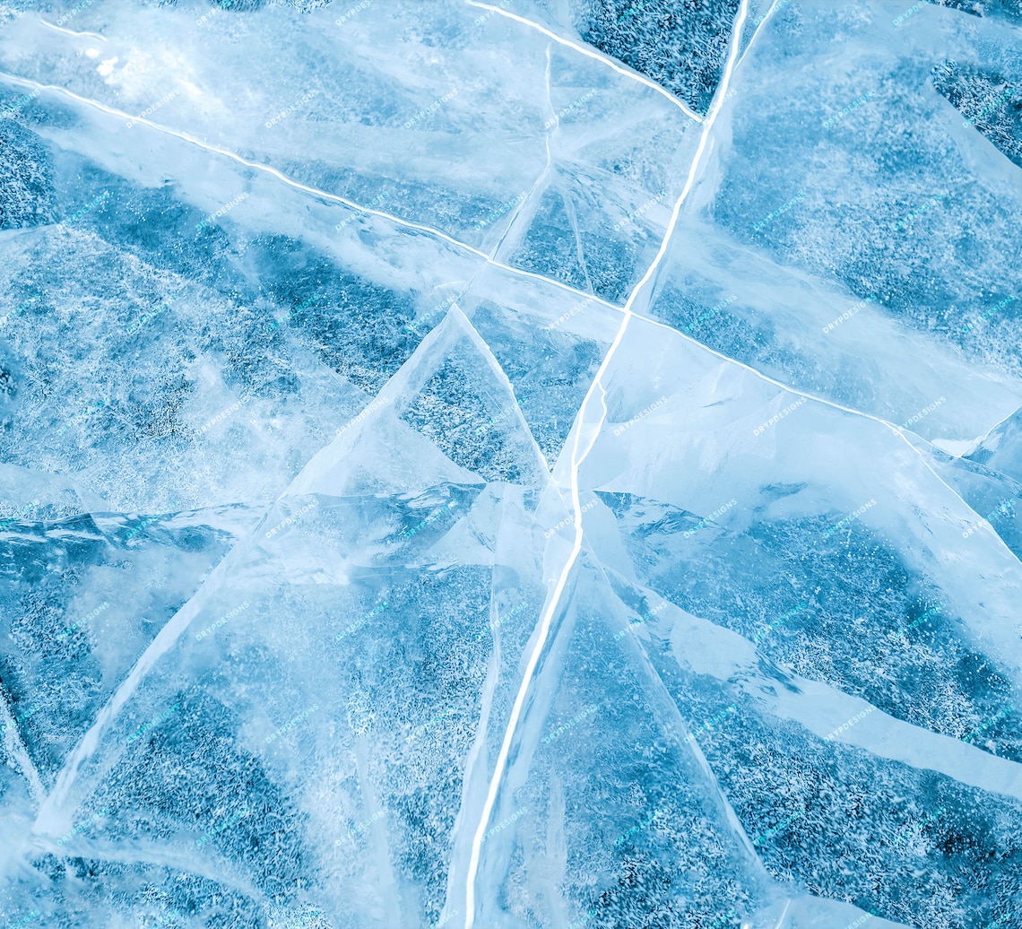 Cracked Blue Ice Seamless Background Texture - Frosty Ice on Lake ...