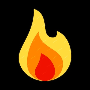 Flaming Fire Emoji SVG + PNG Graphic - Red + Orange + Yellow Symbol ...
