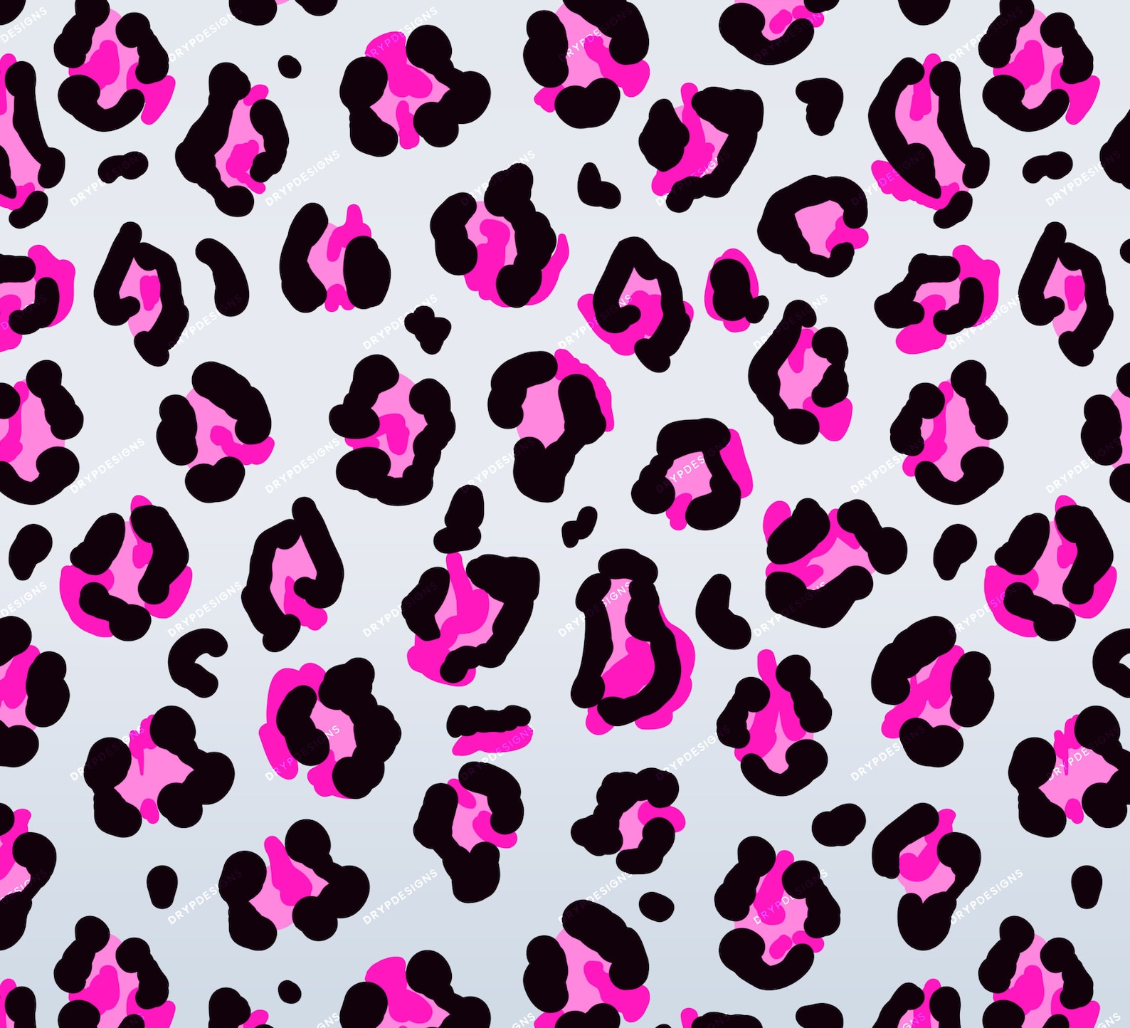 Pink Leopard Print PNG + SVG Seamless Pattern Overlay - Vibrant Pink ...