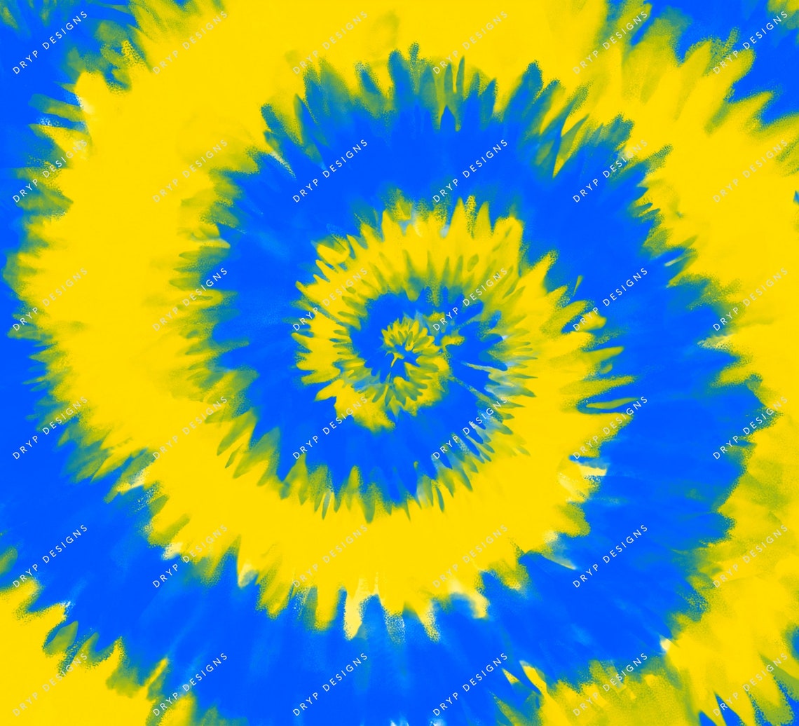 Blue Yellow Tie-Dye Swirl Digital Paper Download | Etsy