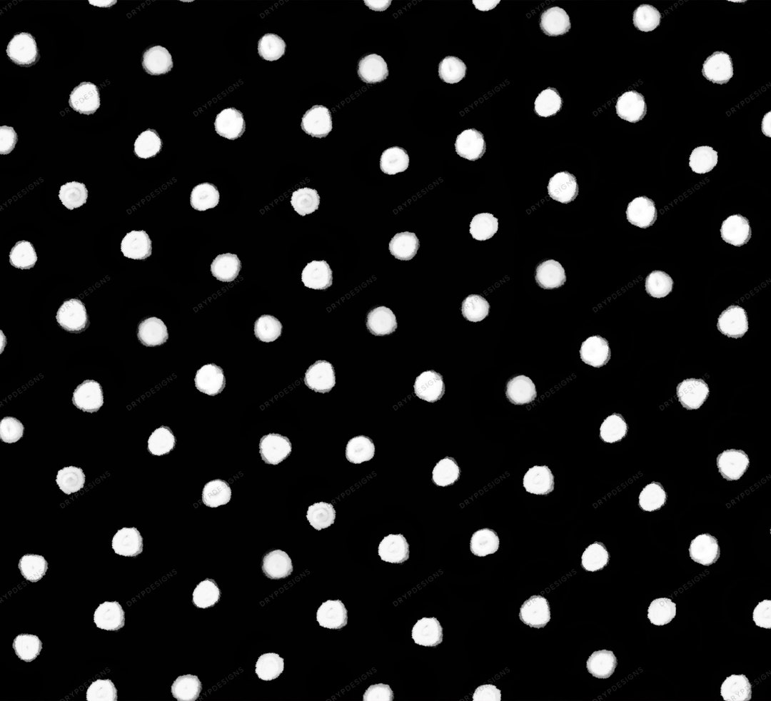 Black + White Polka Dots Seamless Background Pattern - Digital Download ...