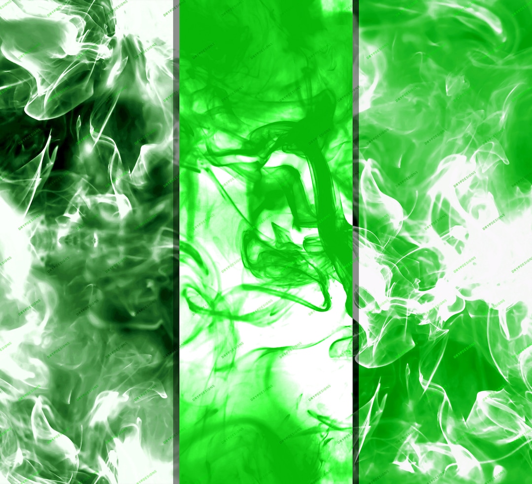 Green + White Smokey Flames Seamless Digital Paper Background Texture ...