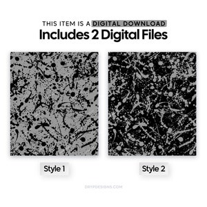 Gray + Black Paint Splatter Seamless Digital Paper Background - Paint ...