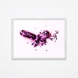 Pink Glitter Pill Printable Wall Art Digital Download - Etsy