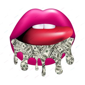 Dripping Money Lips PNG Graphic Instant Digital Download Files - Etsy