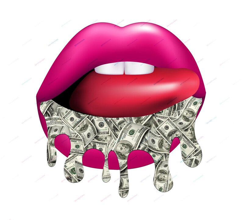 Dripping Money Lips PNG Graphic Instant Digital Download - Etsy