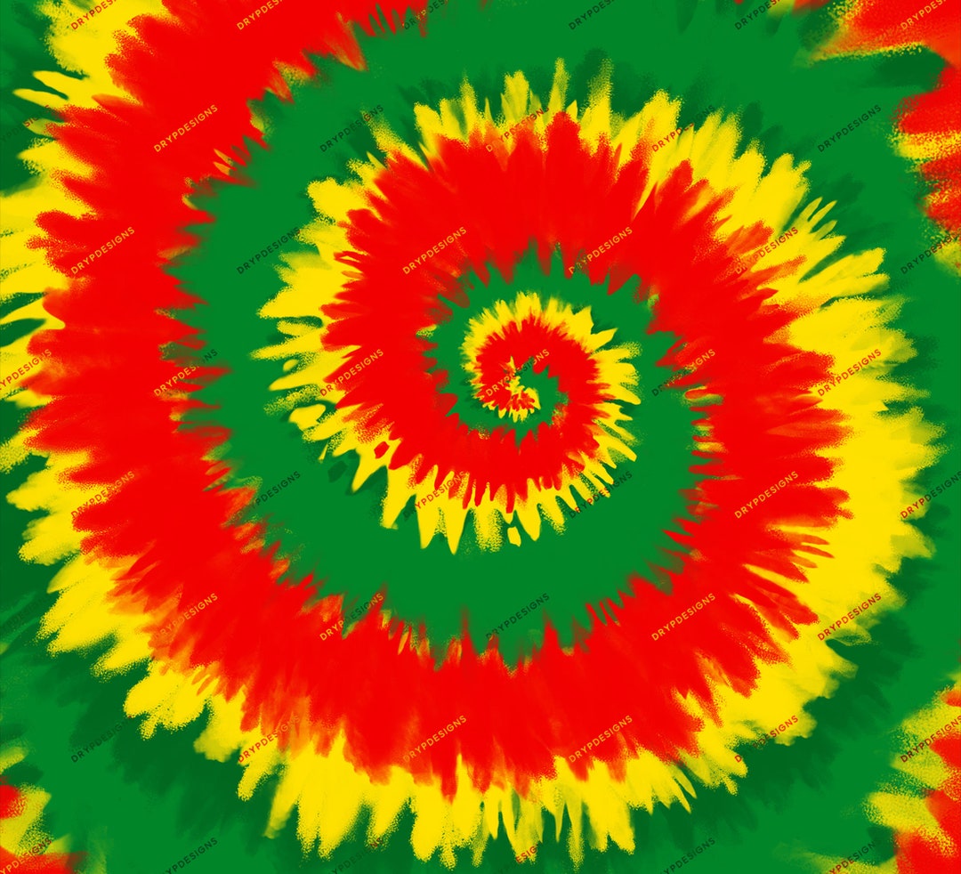 Rasta Tiedye Swirl Digital Paper Background Pattern - Rasta Colors Red ...
