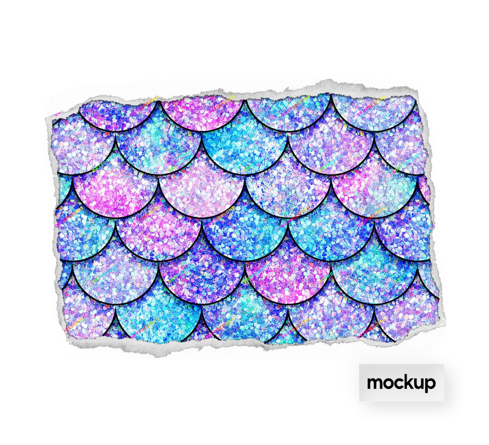 Holographic Glitter Mermaid Scales Seamless Digital Paper Background ...