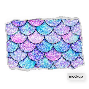 Holographic Glitter Mermaid Scales Seamless Digital Paper Background ...