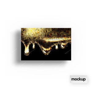 Pink + Gold Dripping Money PNG Overlay Digital Background - Liquid Gold ...