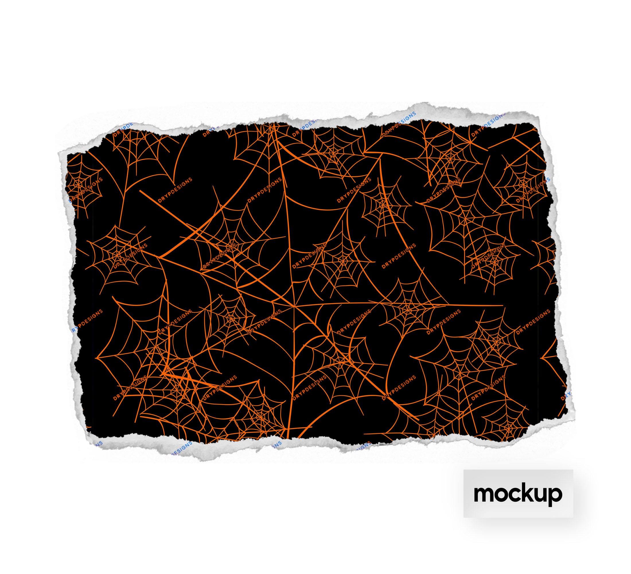 Seamless Spiderweb Background Pattern - Black + Orange Halloween ...