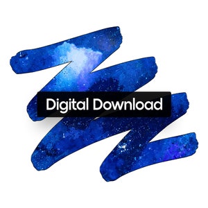 Blue Galaxy Painted Watercolor Seamless Digital Paper Background ...