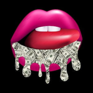 Dripping Money Lips PNG Graphic Instant Digital Download Files - Etsy