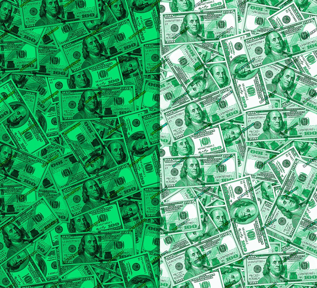 Green 100 Dollar Bills Money Seamless Digital Paper Background - 100 ...