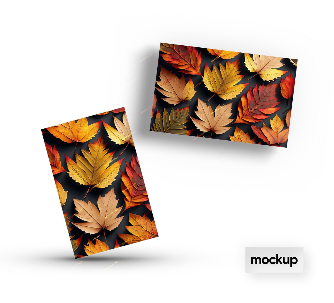 3D Fall Leaves Seamless Digital Paper Background - Realistic Orange ...