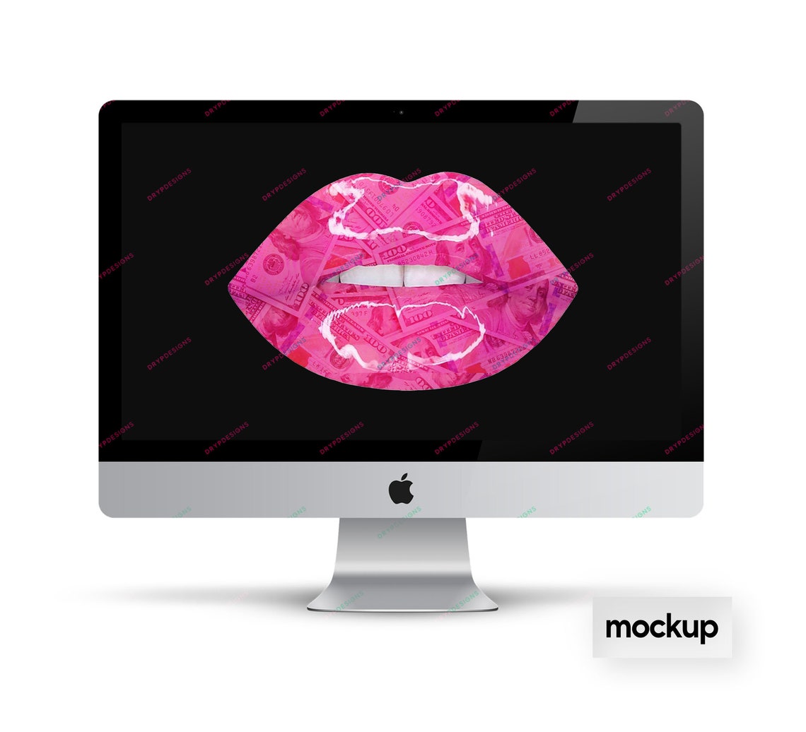 Pink Money Lips PNG Graphic - Luscious Lips Digital Art Print - Money ...