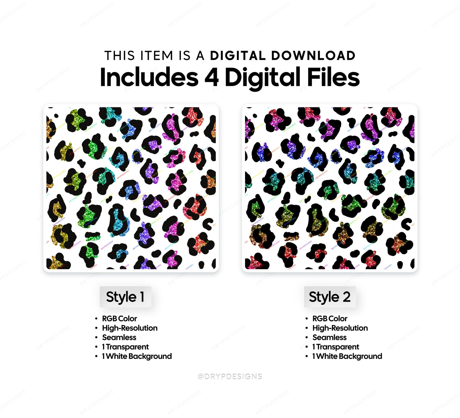 Rainbow Glitter Leopard Print PNG - Seamless Leopard Print Pattern ...