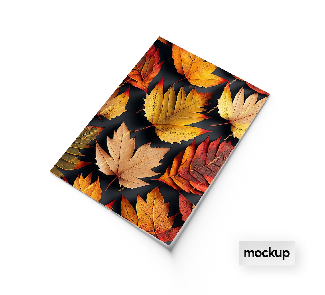 3D Fall Leaves Seamless Digital Paper Background - Realistic Orange ...