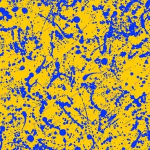 Blue + Yellow Paint Splatter Seamless Digital Paper Background - Paint ...