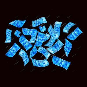 Falling Blue Money PNG Graphic Overlay - Raining Blue 100 Dollar Bills ...