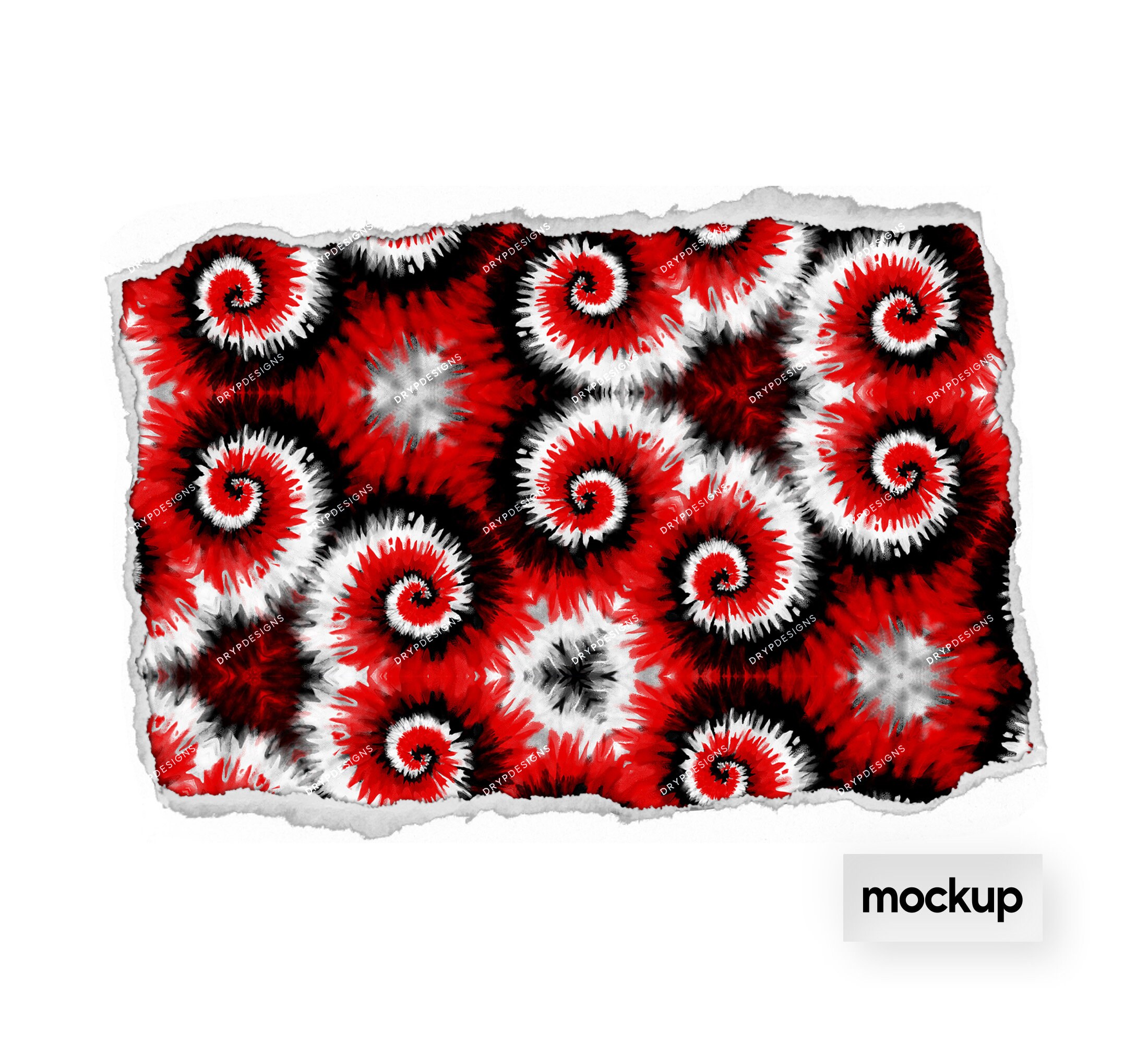 Black + White + Red Tie-dye Swirl Seamless Pattern Background - Digital ...