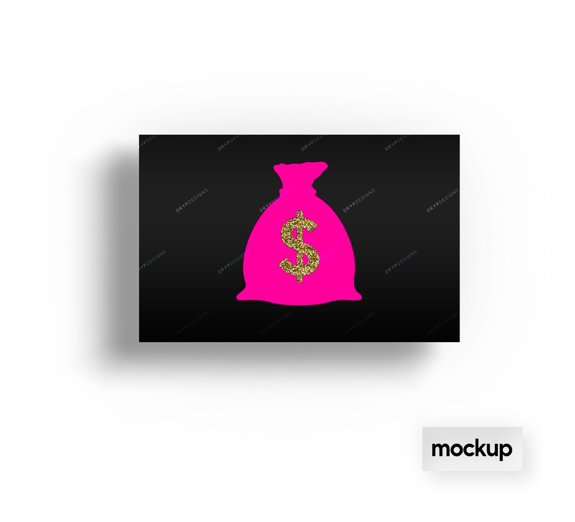 Pink Money Bag PNG Graphic Gold Glitter Money Sign - Etsy