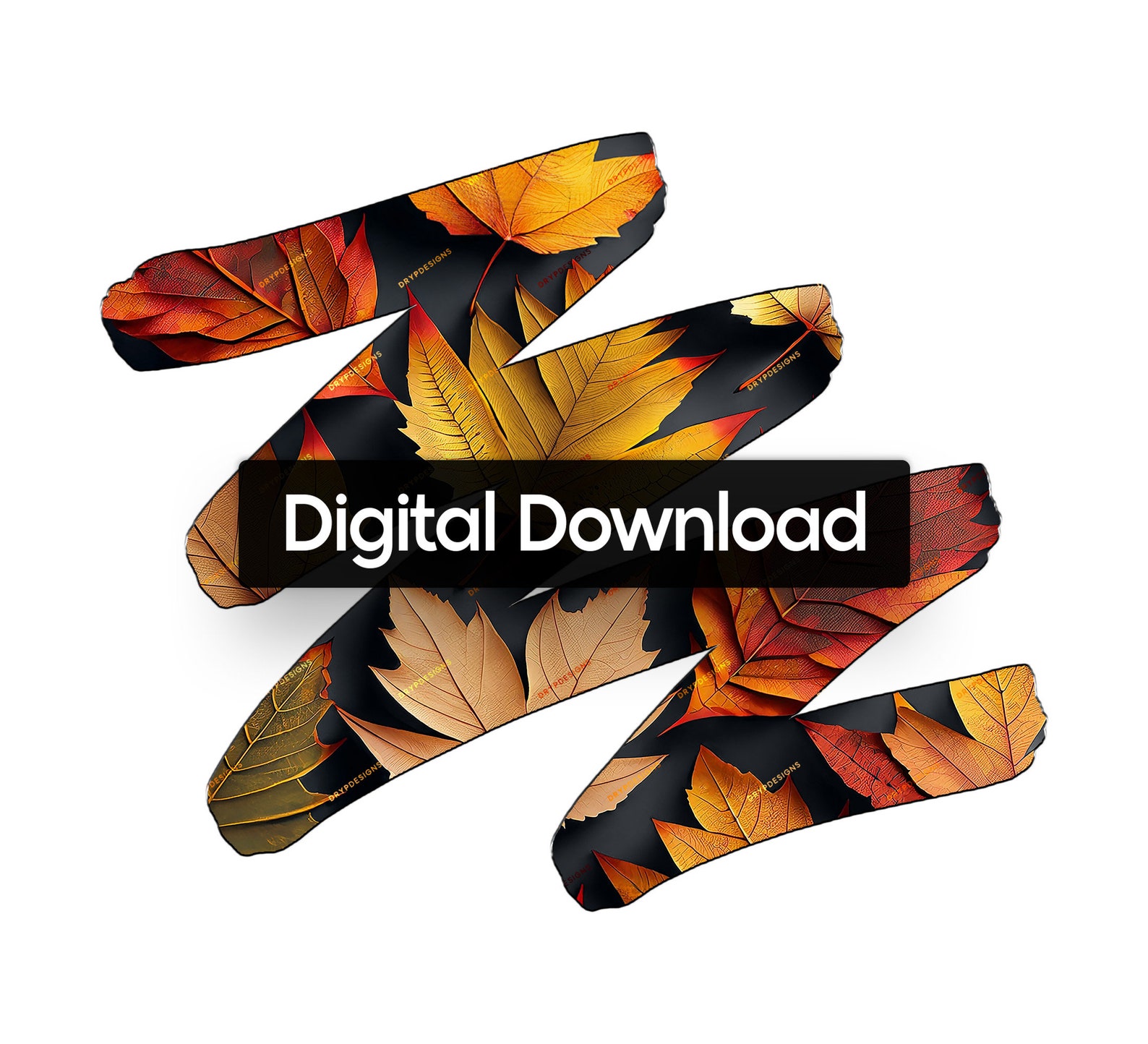 3D Fall Leaves Seamless Digital Paper Background - Realistic Orange ...