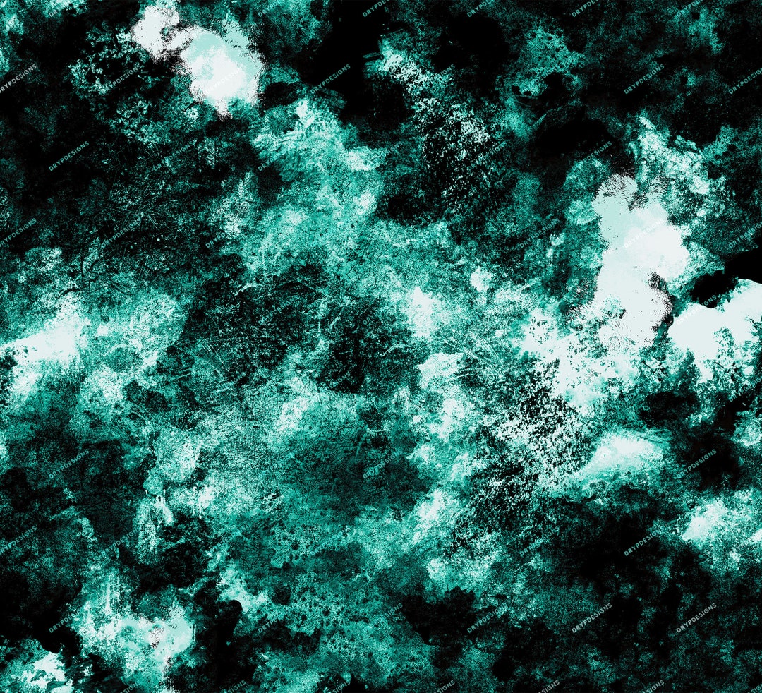 Teal + Black Grunge Seamless Background Texture - Teal Smokey Clouds ...