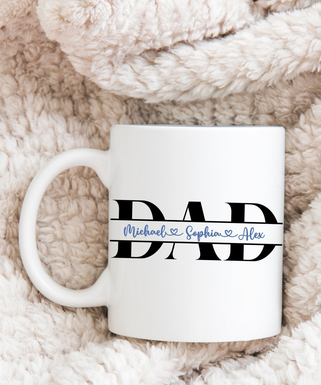 Personalized Dad Mug, Dad Gift With Kids Names, Day Coffee Mug, Dad ...