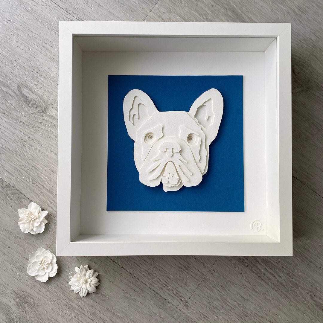French Bulldog Portrait/bulldog 3D Paper Art/ French Bulldog Gifts ...