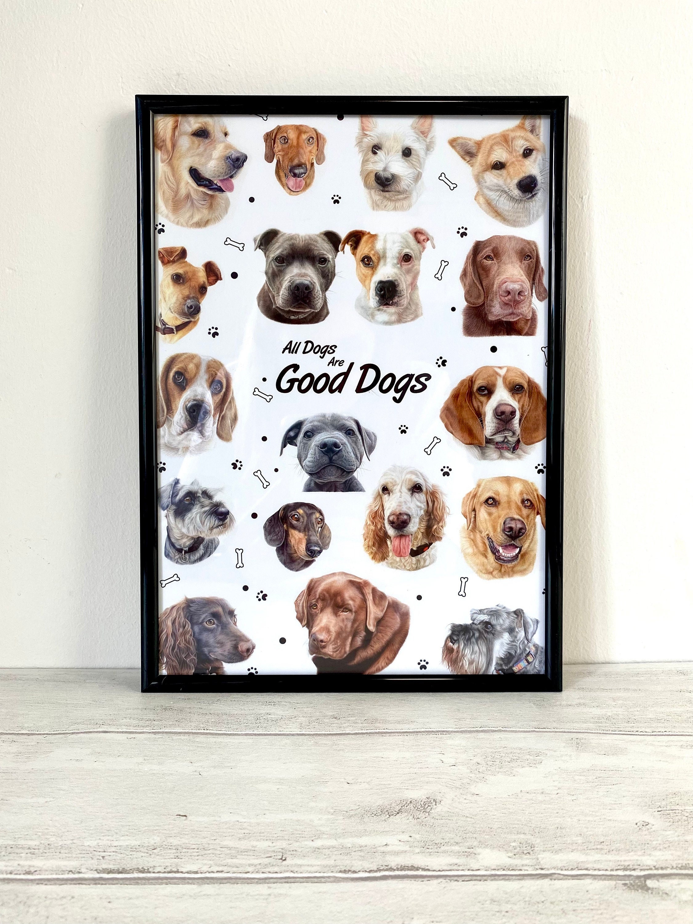 Good Dogs Poster, Dog Wall Art, Dog Poster, Dog Gift, Wall Art, Dog ...