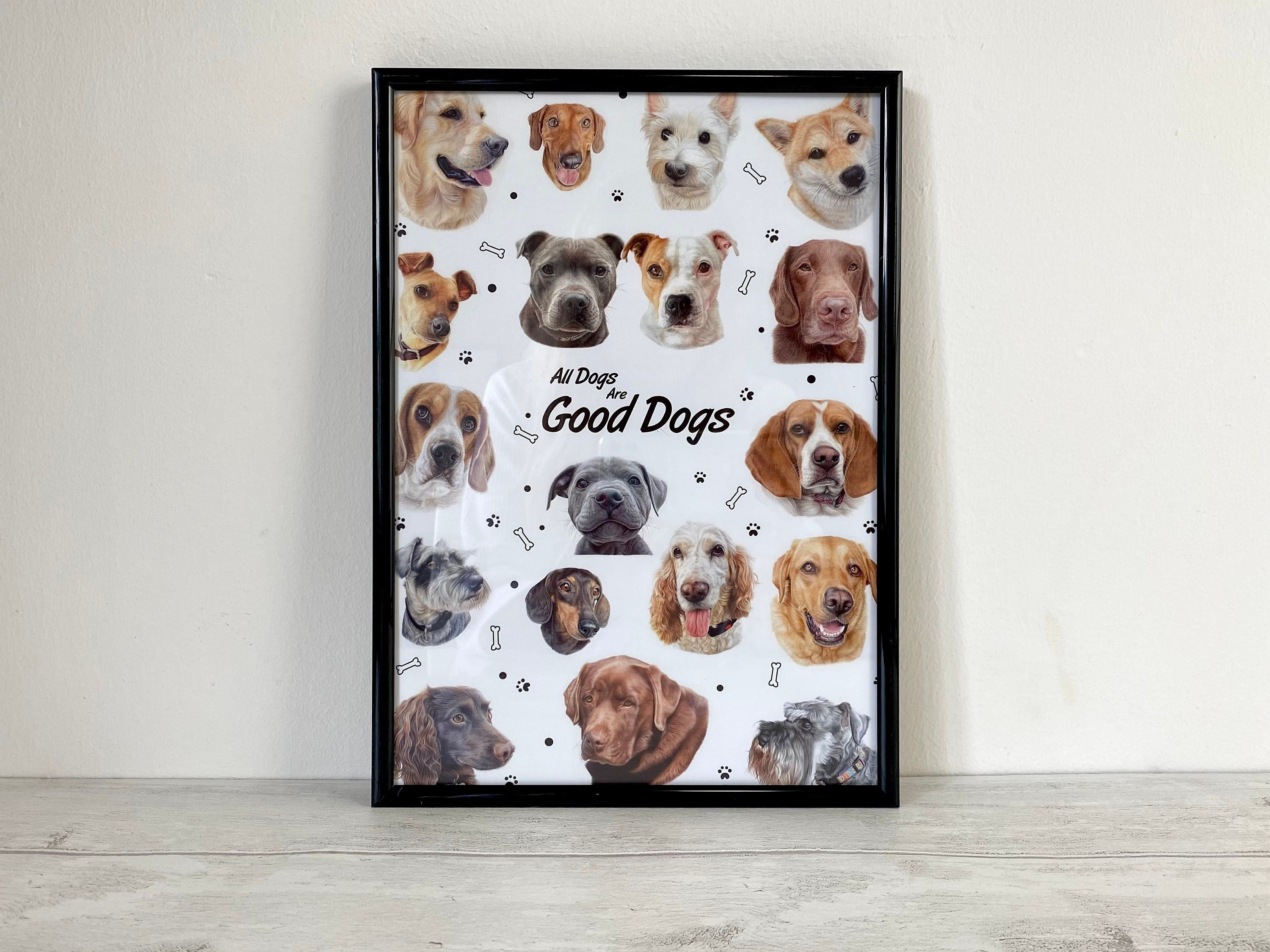 Good Dogs Poster, Dog Wall Art, Dog Poster, Dog Gift, Wall Art, Dog ...