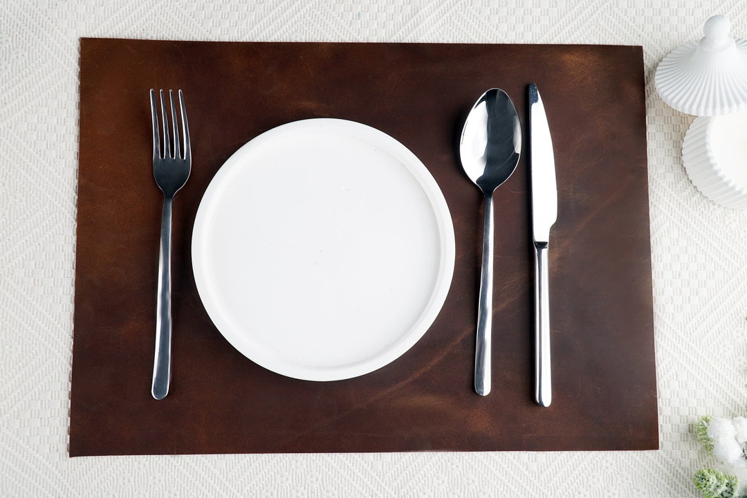 Leather Placemats, Place Mats for Dinning Table, Cafe Bar Restaurant ...