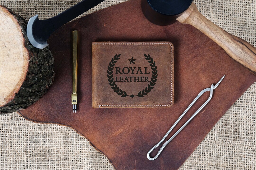Custom Logo Wallet, Engraved Leather Men's Wallet, Personalized Company ...