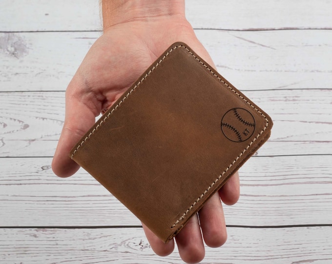 Leather Four Pocket Baseball Bifold Wallet Repurposed From a Vintage ...