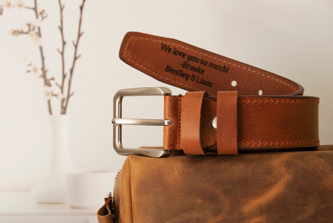 Custom Handmade Belt, Leather Belt for Boyfriend, Unique Engraved ...