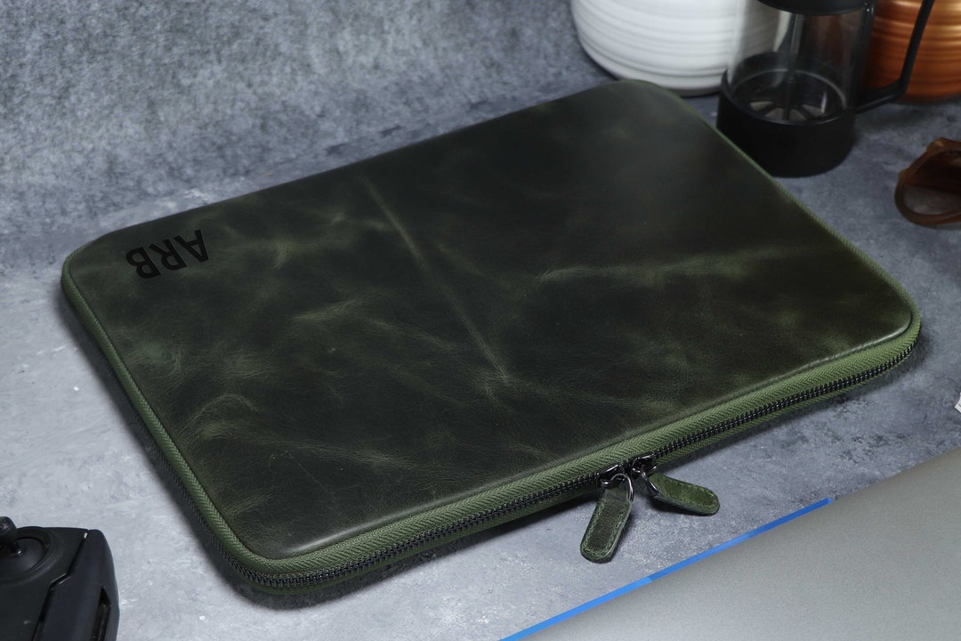 Personalized Leather MacBook Case, 13 Inch Laptop Sleeve, Custom ...