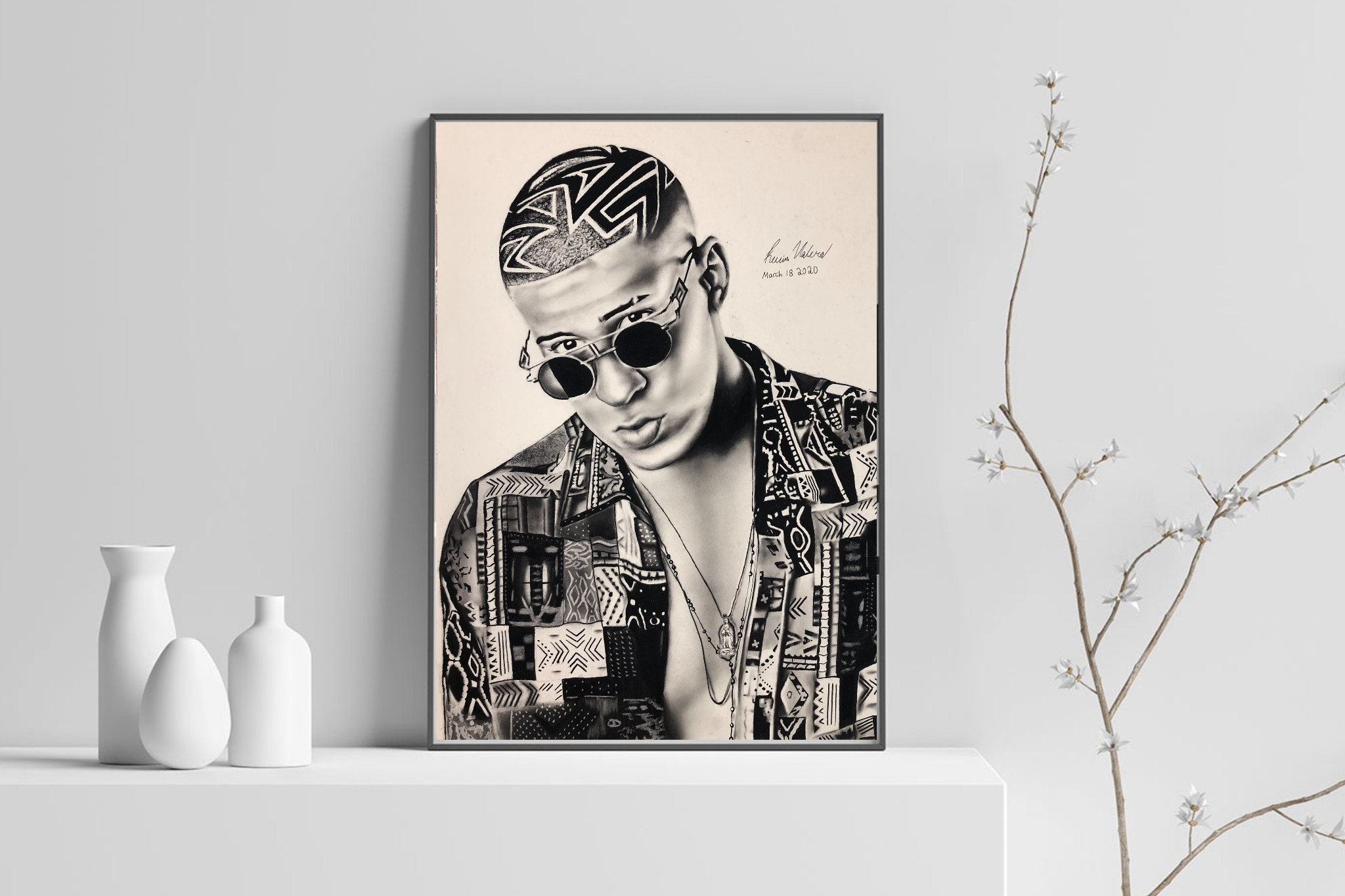Bad Bunny Painting Poster Wall Art - Etsy