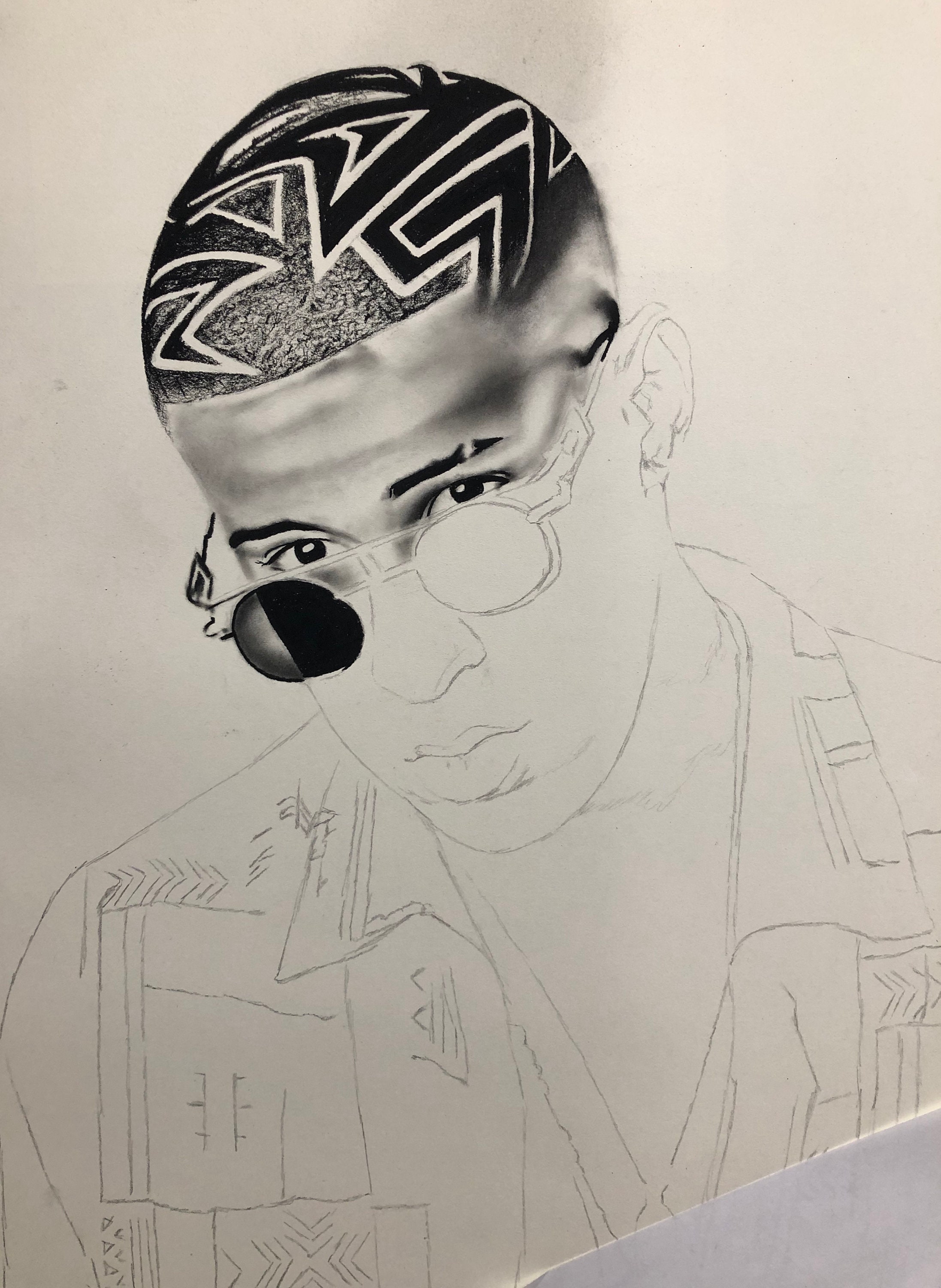 Bad Bunny Painting Poster Wall Art - Etsy