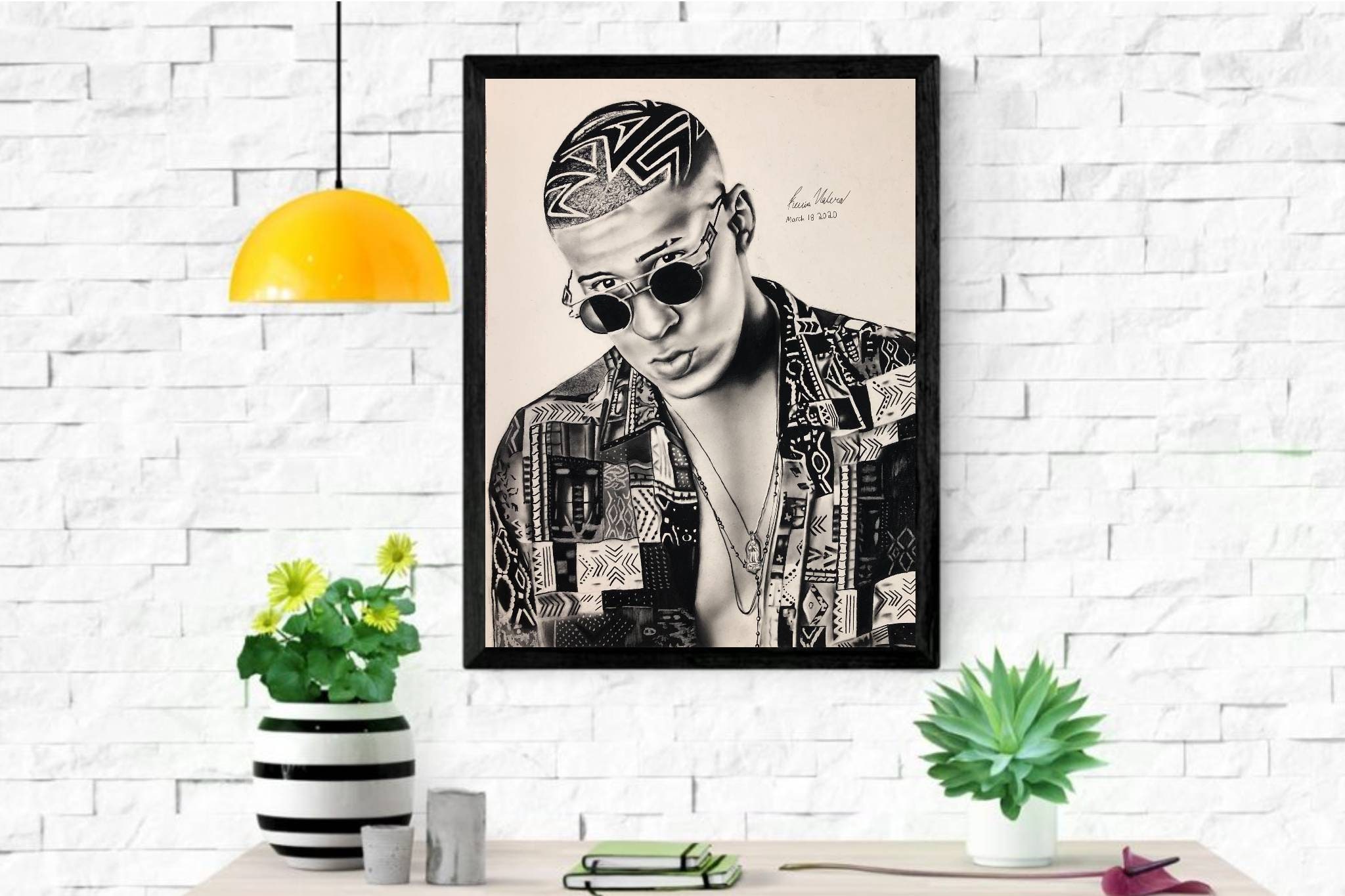 Bad Bunny Painting Poster Wall Art - Etsy