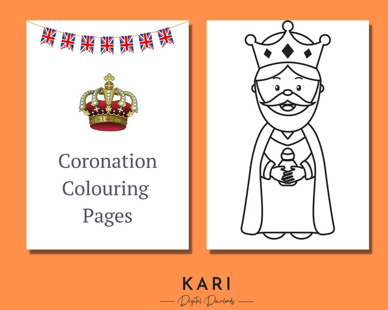The King's Coronation Colouring Pages 15 Designs - Etsy
